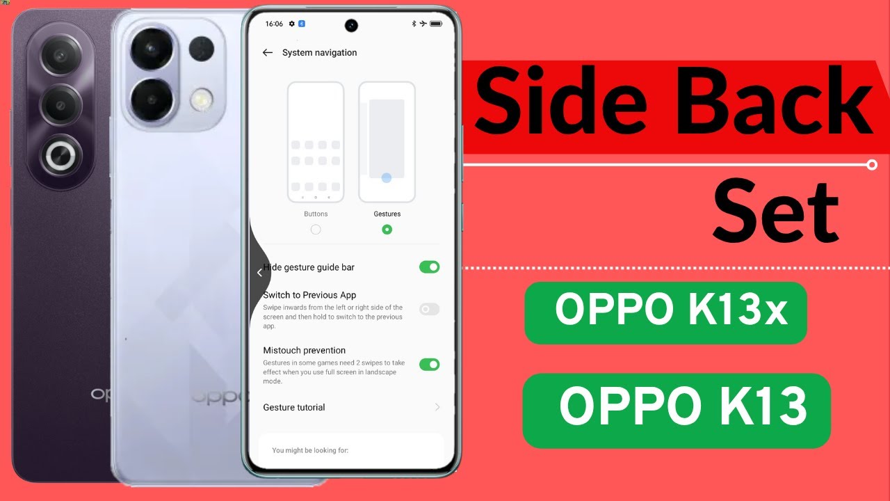 how to enable side back button in oppo k13/oppo k13x me side back ...