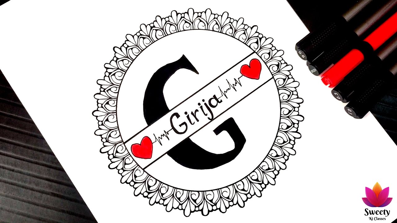 Girija Name Mandala Art for beginners | Name Art step by step - YouTube