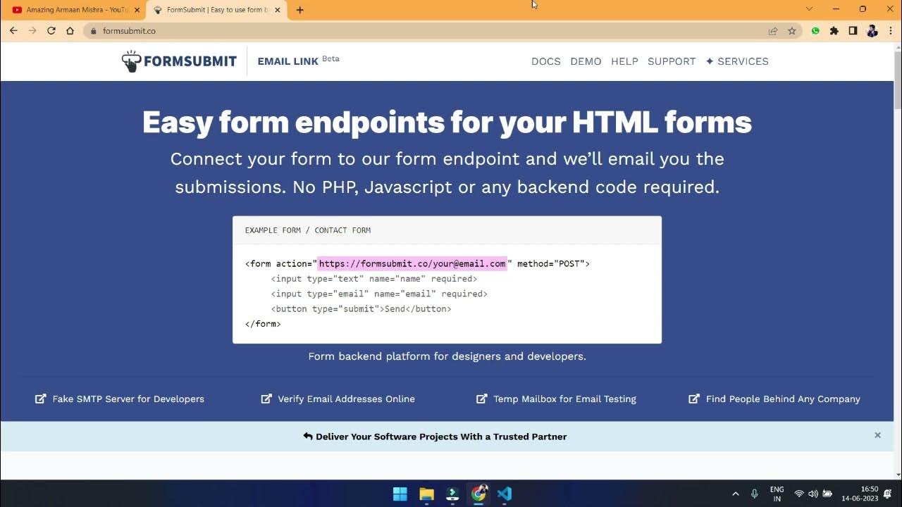How To Make A Form Without Any Code In 5 Mins Formsubmit l With Live ...