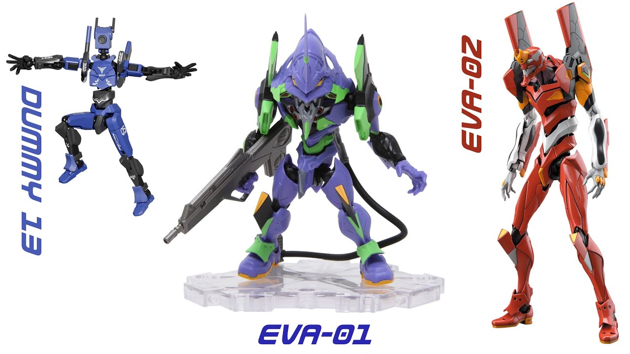 Comparing HG Neon Genesis Evangelion EVA 01 02 and Dummy 13 / Figure ...