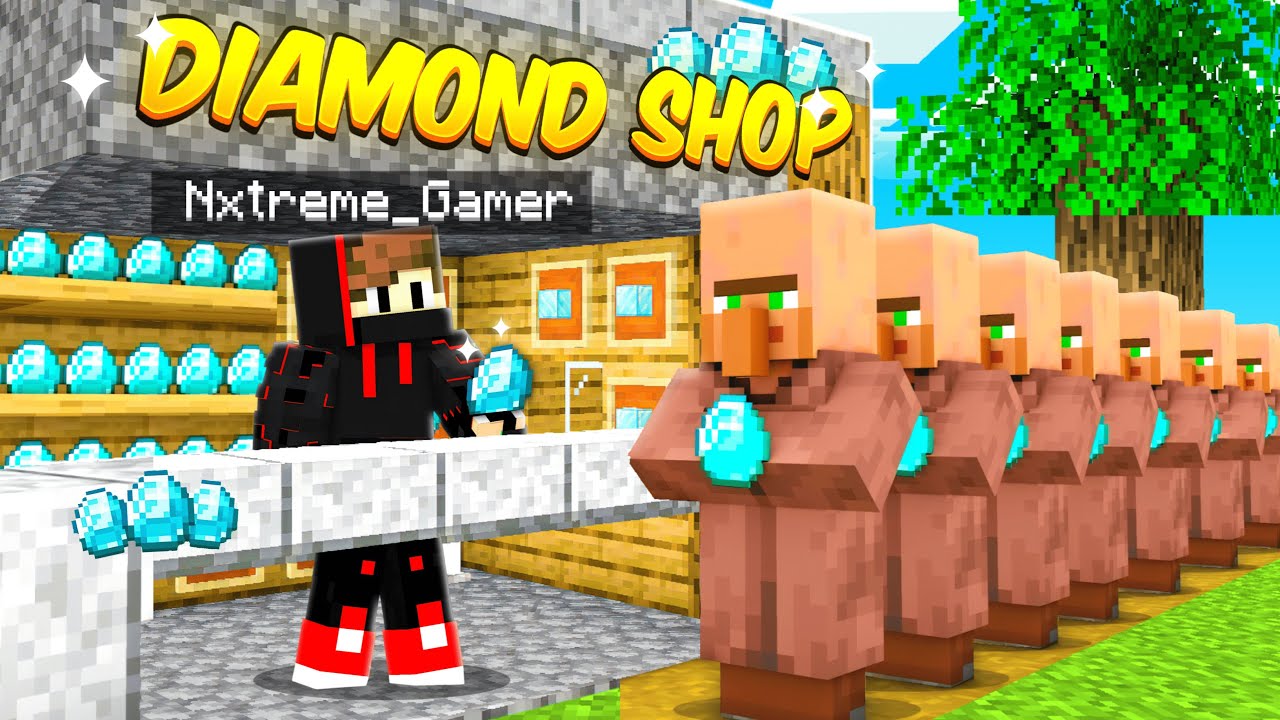 I Opened a DIAMOND SHOP for Villagers in Minecraft - YouTube
