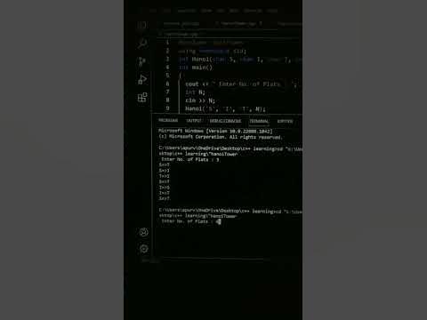 #CPP | Hanoi tower Problem solution using CPP | Mathmatics problem tower of Hanoi - YouTube