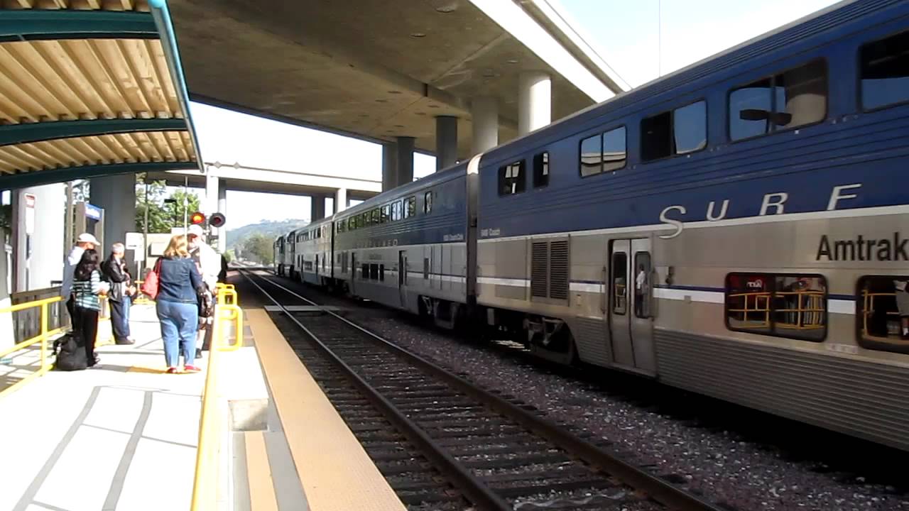 Amtrak #458, Amtrak #451, & Amtrak #6906 Roll Through Sorrento Valley ...