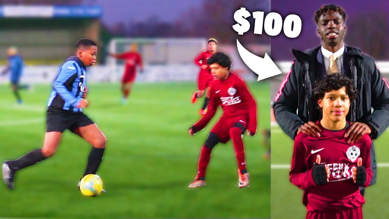 I Donated a Kid $100 NEW Football Boots If His Team Wins Soccer Match ...