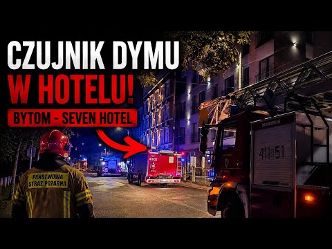 🚒 Bytom: Alarm z czujki dymu w Seven Hotel około 04:00 | JRG Bytom 411[S]22,51,25