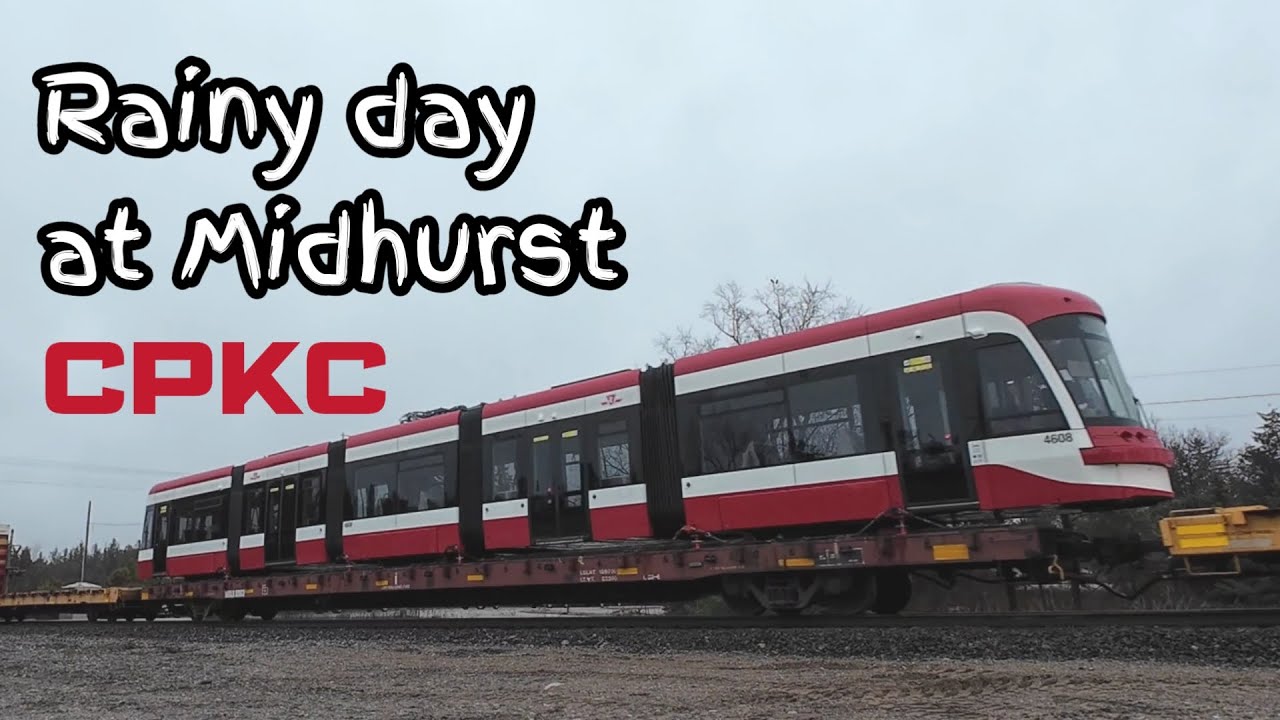 Rainy afternoon at Midhurst Station on the CPKC MacTier Subdivision ...