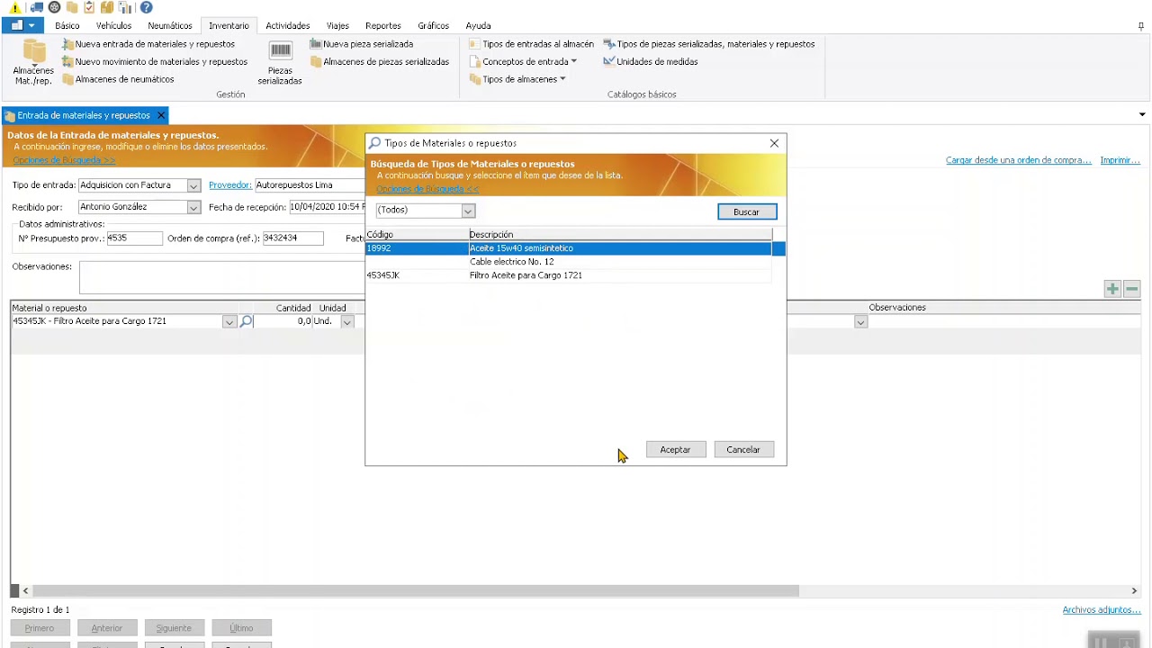 Módulo Inventario - 02 - Nueva Entrada a Almacén | TRANSPORTEX Tutorial - YouTube