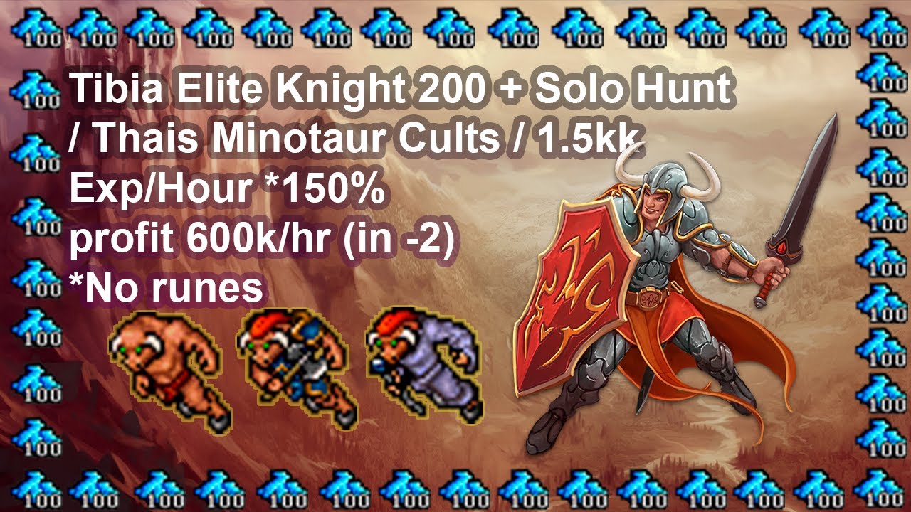 Tibia Elite Knight 248 (200+) Solo Hunt /Minotaur Cults/ 1.5kk Exp/Hour ...