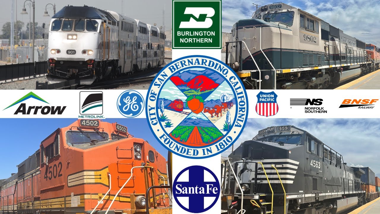 Railfanning Two San Bernardino Stations! FT Executive SD70MAC, Redlands ...