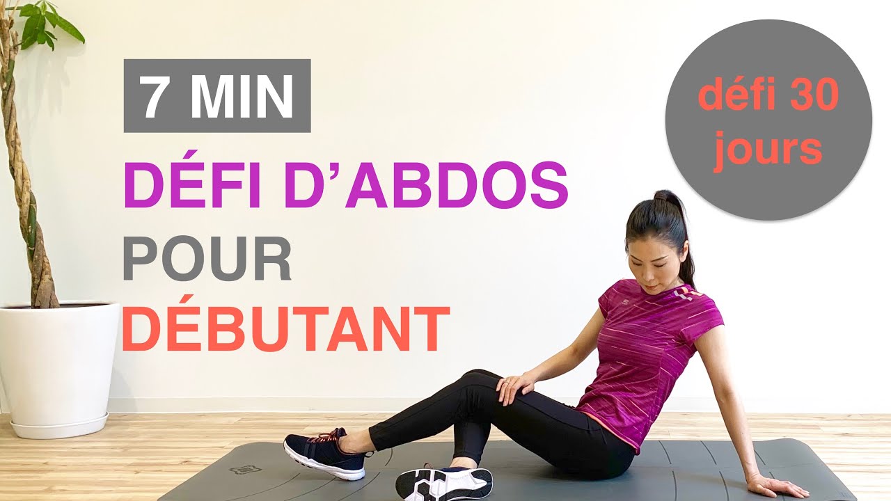 7MIN DÉFI D'ABDOS POUR DÉBUTANT//7MIN ABS CHALLENGE FOR BEGINNERS - YouTube
