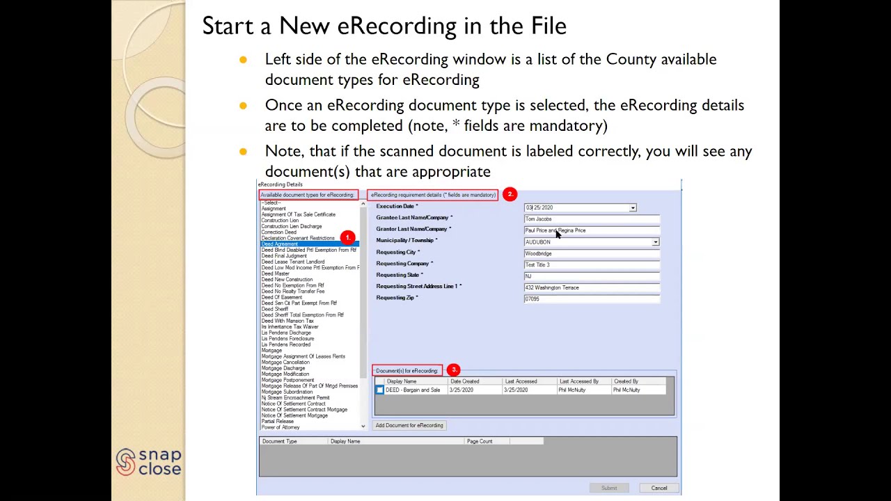 eRecording with SnapClose and CSC - YouTube