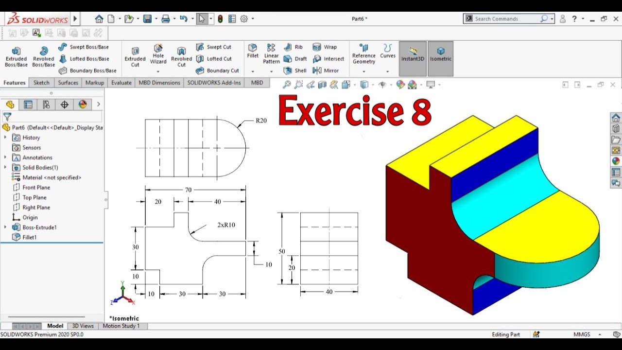 SolidWorks Drawings , Exercise ( 8 ) - YouTube