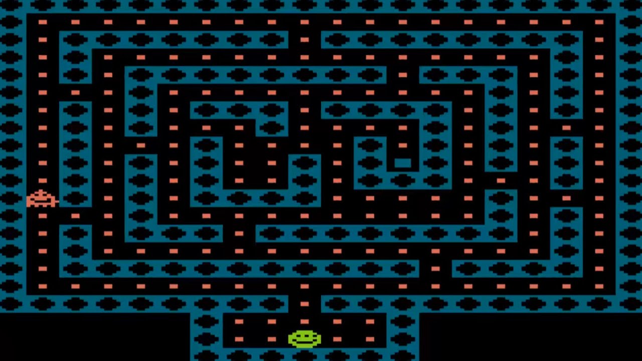ATARI 8BIT XL XE MONSTERJAGD! PACMAN PAC MAN CLONE ELEMENTS MAGNET MAZE ...