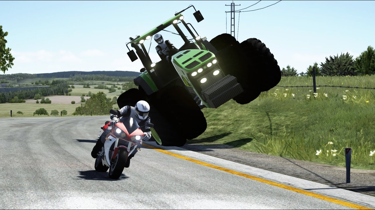 John Deere Tractor vs Yamaha ZYF-R1 at Old SPA - YouTube