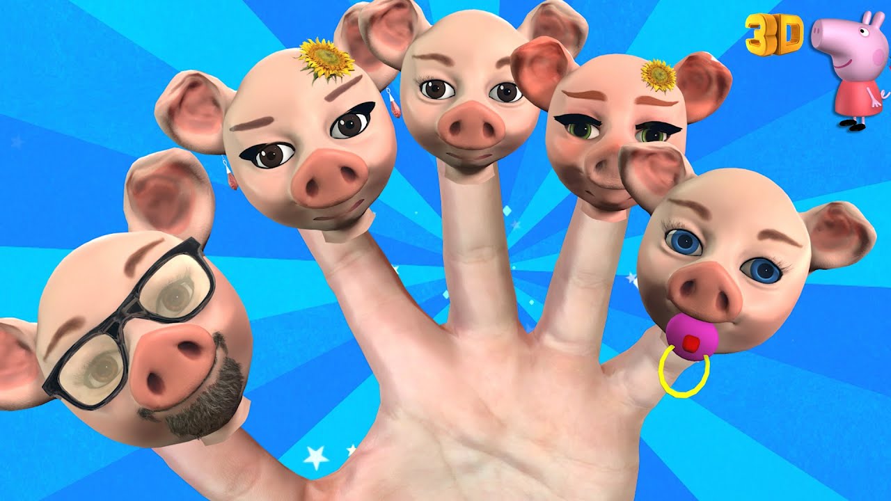 Funny Video of Peppa Pig Finger Family Song in 3D – Pig Finger Family ...