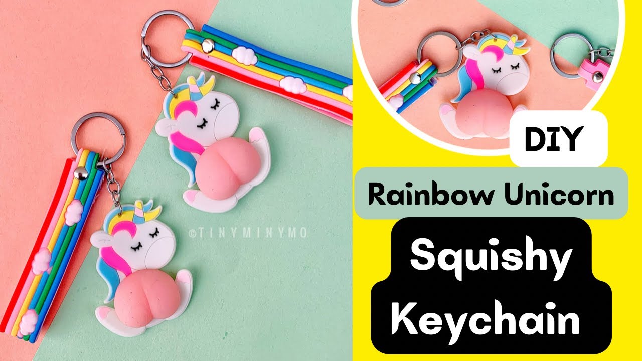 DIY Unicorn Butt Squishy Keychain / How to make cute squishy keychain ...