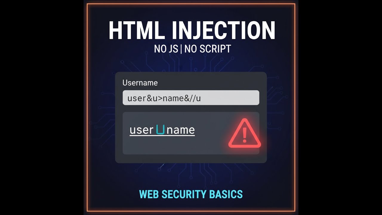 HTML Injection Explained | Reflected Input via GET Parameters - YouTube