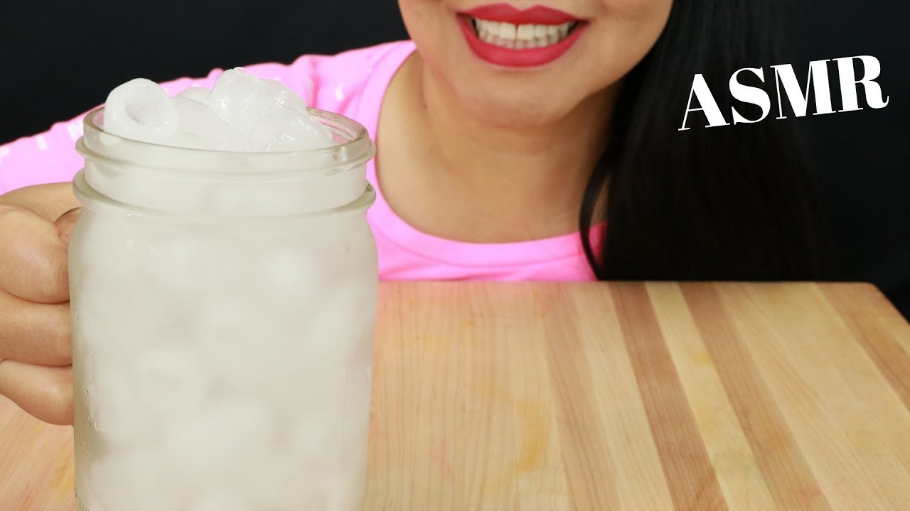 DRINKING A COLD GLASS OF ICE WATER & EATING ICE ~ ASMR (No Talking ...