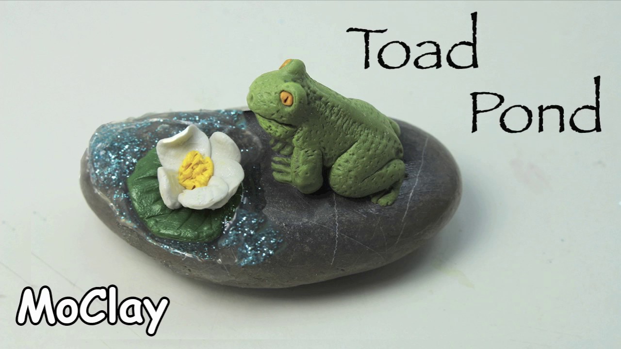 How to shape a Frog in a Pond - Diy polymer clay paperweight - YouTube
