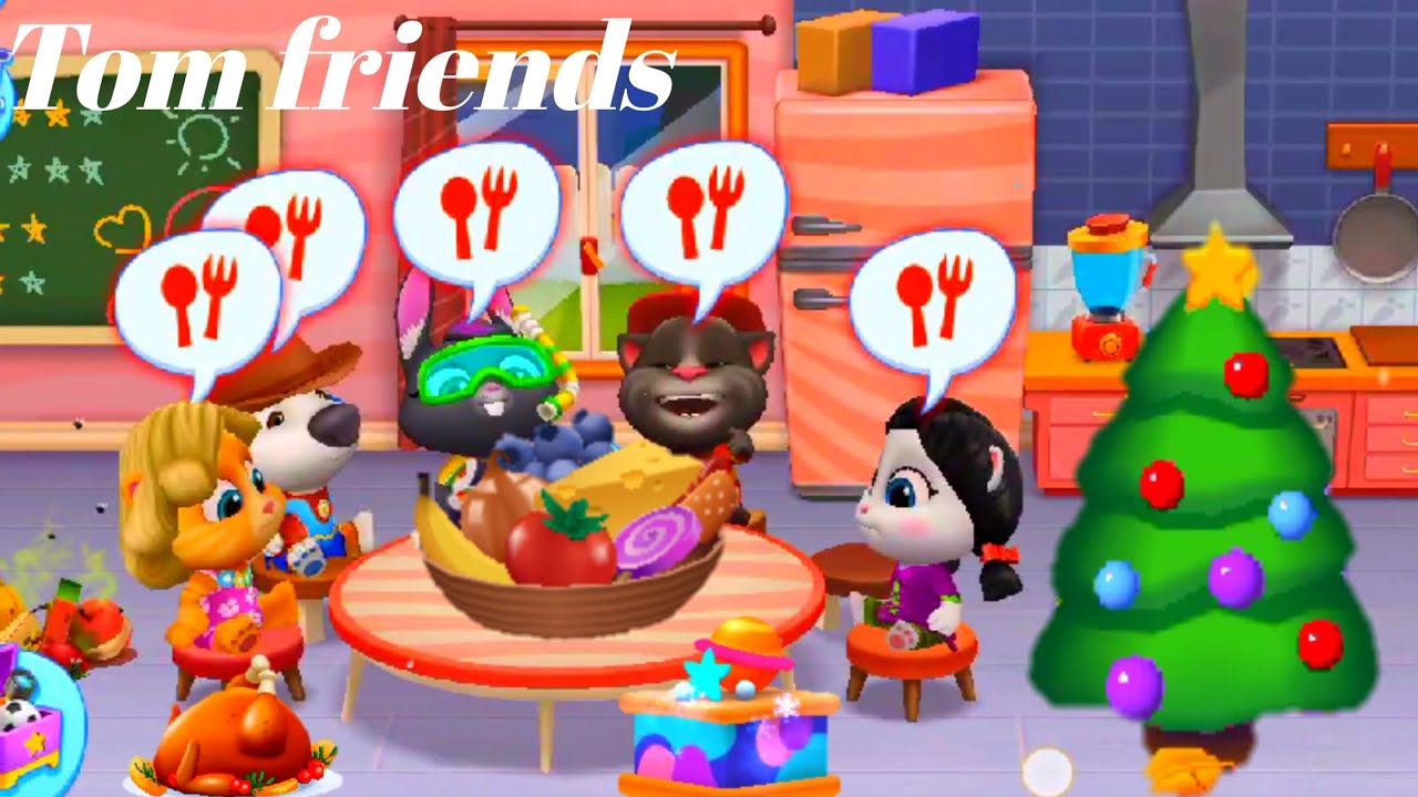 My Talking Tom and his friends doing dinner at night 9:30 pm - YouTube