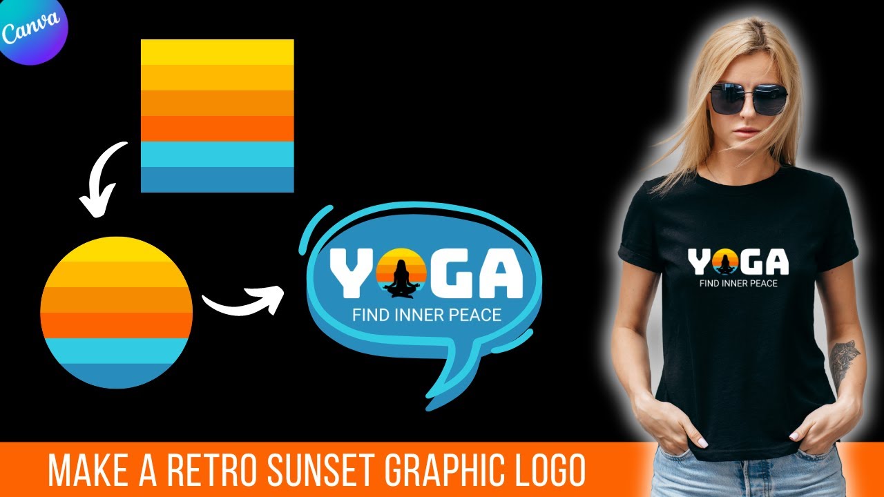 Make a Retro Sunset Graphic Logo | Canva Tutorial for Beginners 🌈🎨 ...