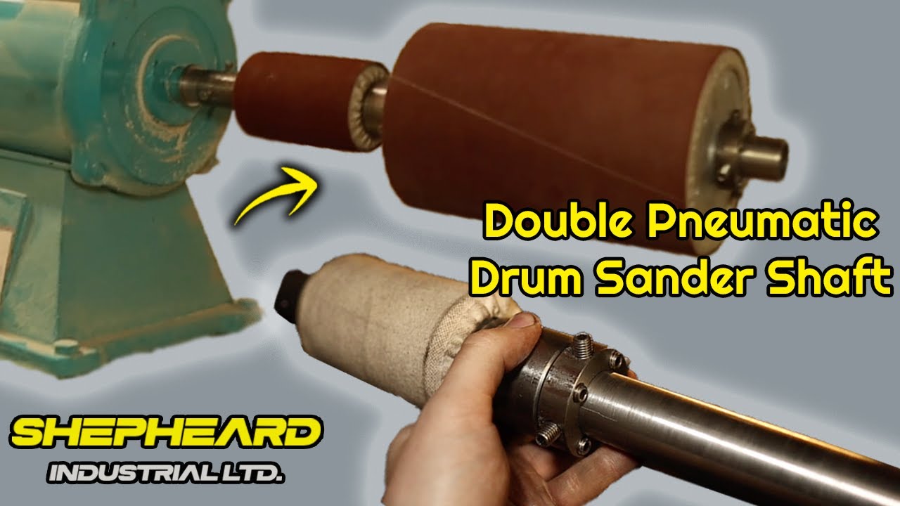 Making a double Pneumatic Drum Sander - Extension shaft Machining - YouTube