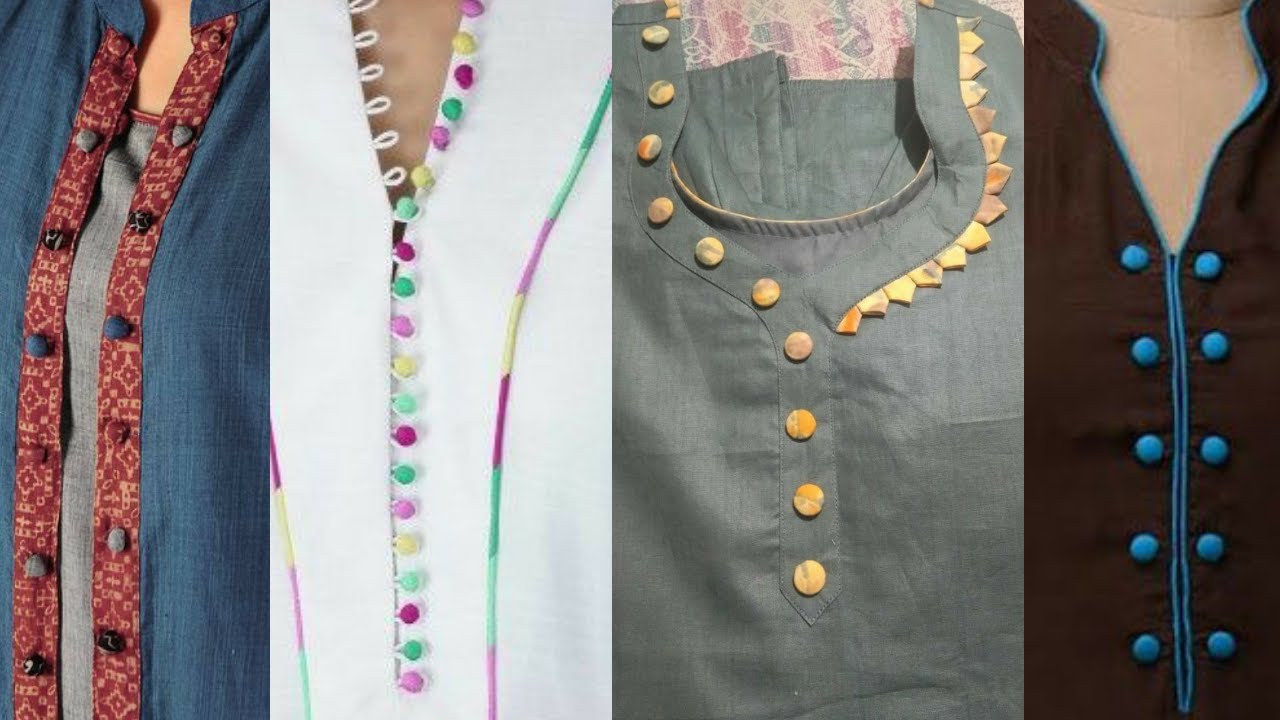 Beautiful Button Neck Designs for kurti/suits/top/frocks etc.|neck ...