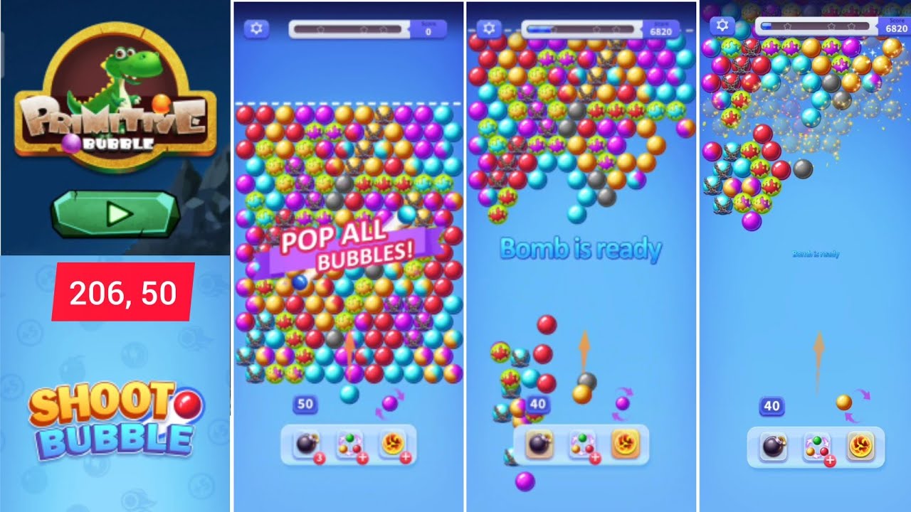 206,50, "bubble shooter" Mobile game gameplay, Android game gameplay ...