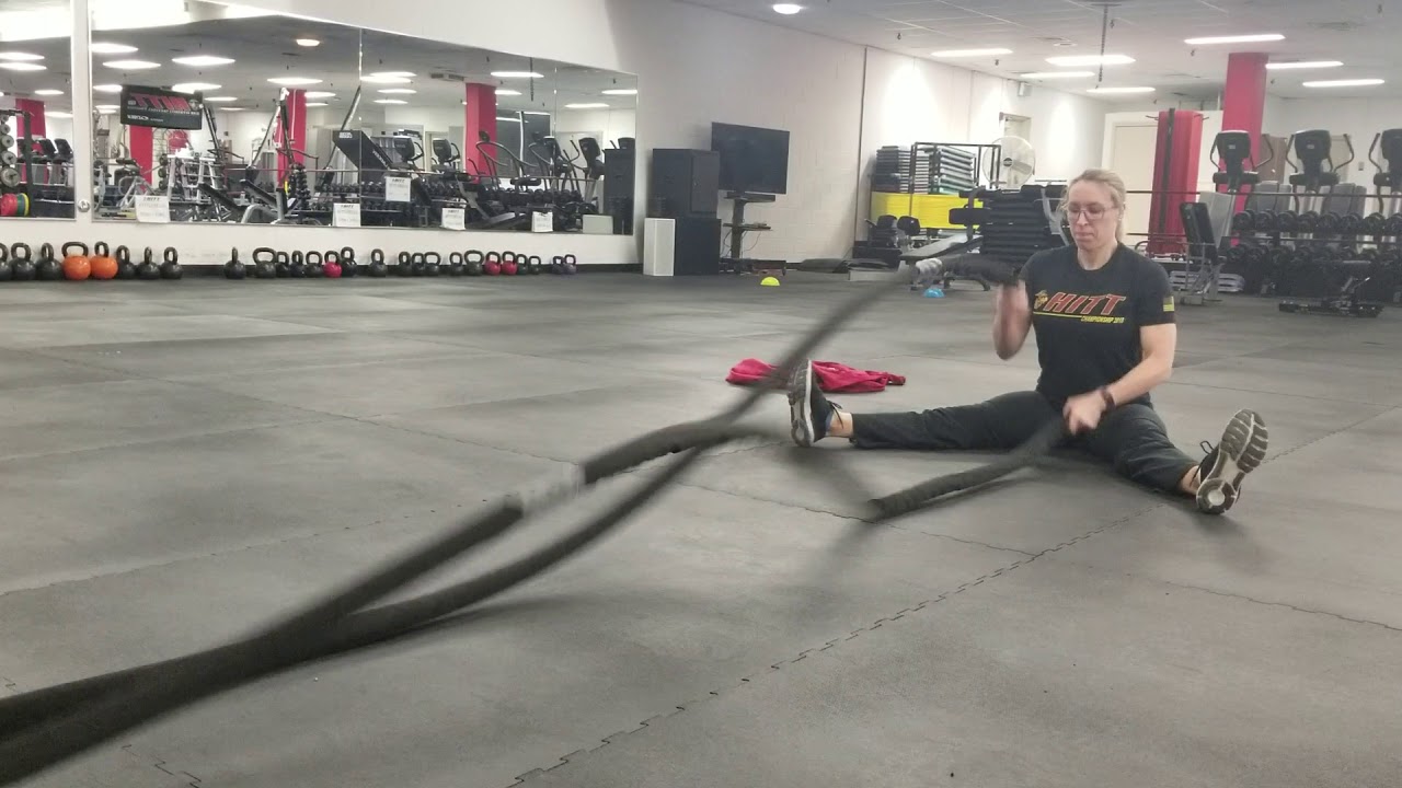 Battle rope Seated alternating waves - YouTube