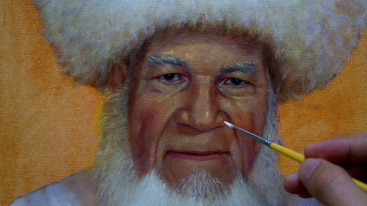 Oil painting Portrait Old man | Realistic Portrait Painting Step by ...