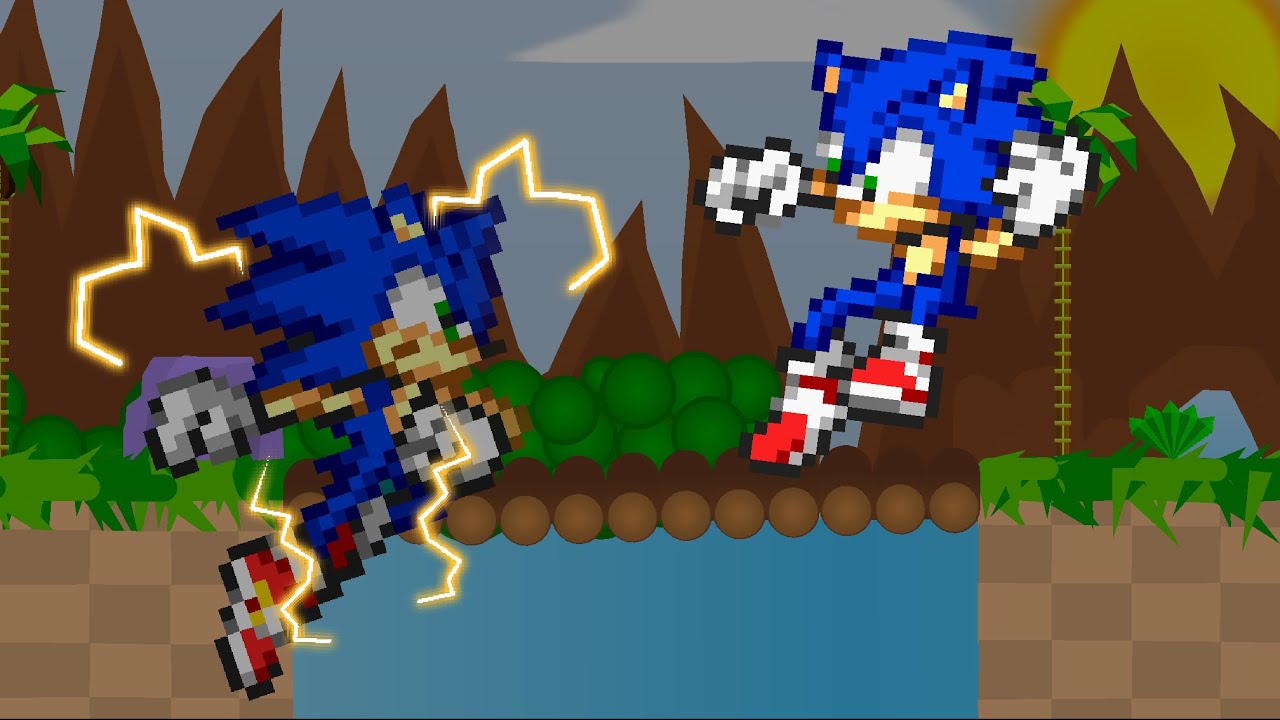 Sonic Vs Sonic Stick Nodes Sprite Animation Youtube