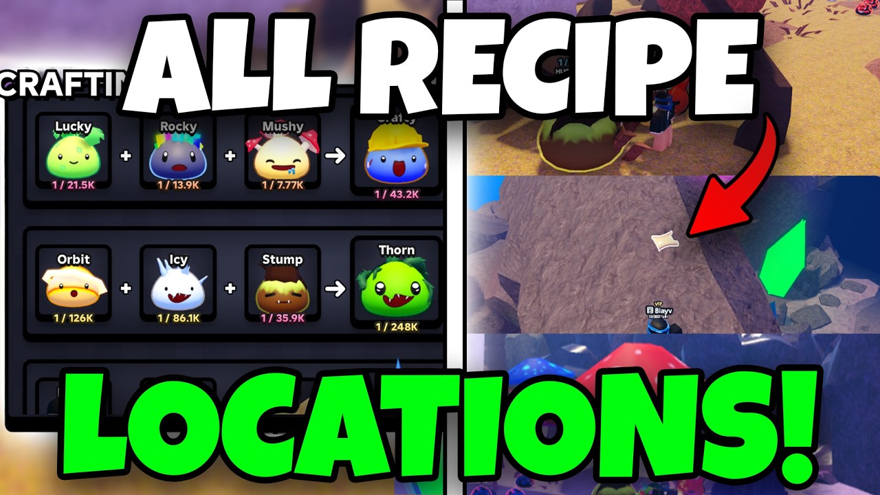 HOW TO FIND All Recipe Location In Slime RNG! (Roblox) - YouTube
