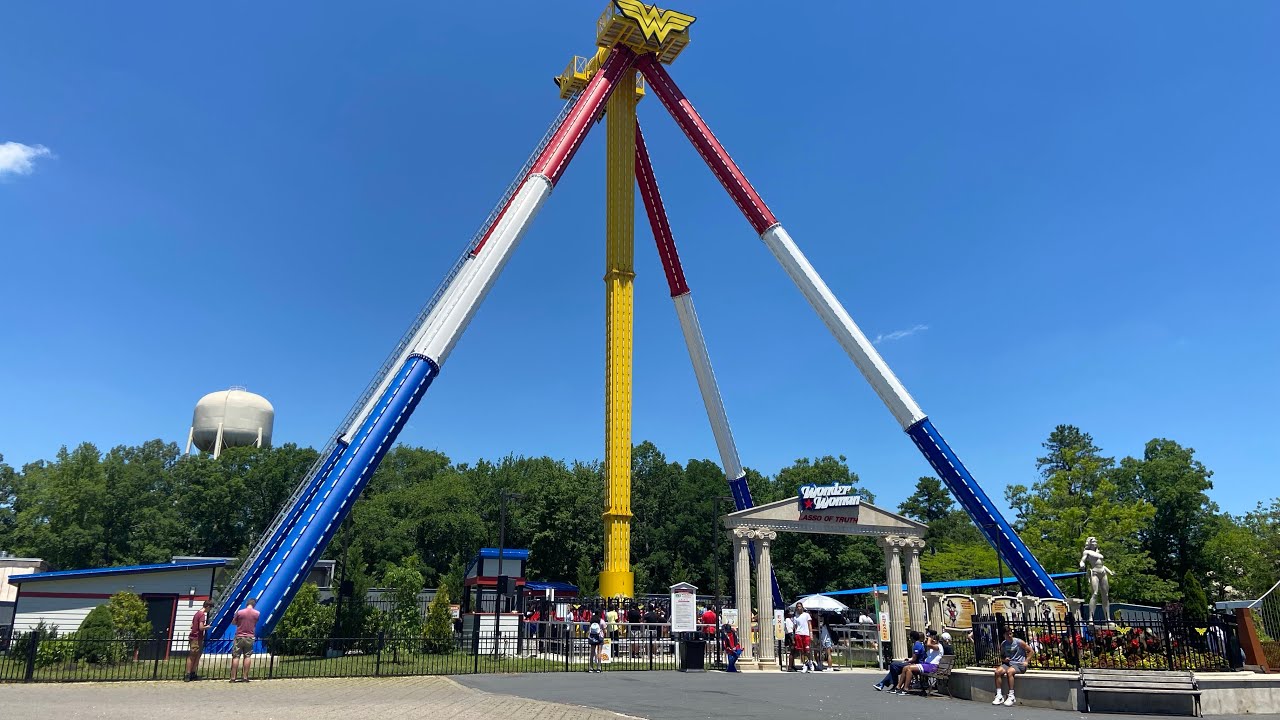 Wonder Woman Lasso of Truth Six Flags Great Adventure Off-Ride Footage ...