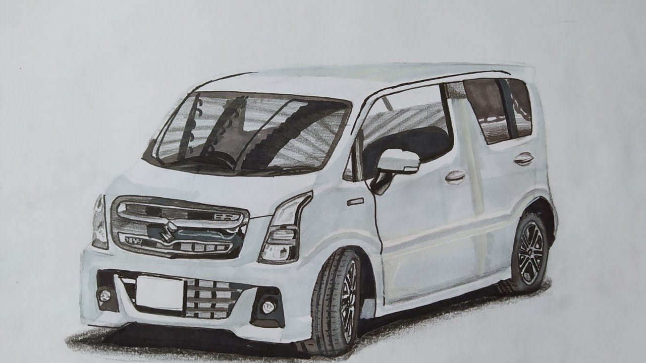 Suzuki Wagon R Stingray Drawing, Speed Art - YouTube