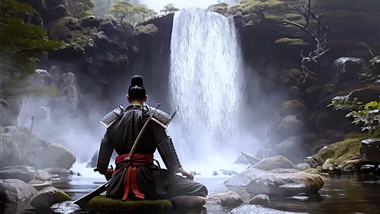 Meditating at the Waterfalls Silent Path of a Samurai - YouTube