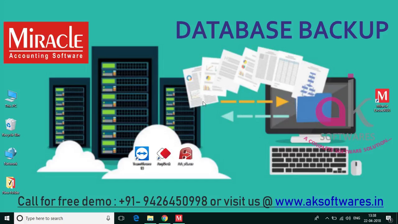 how to take backup of miracle accounting software - YouTube