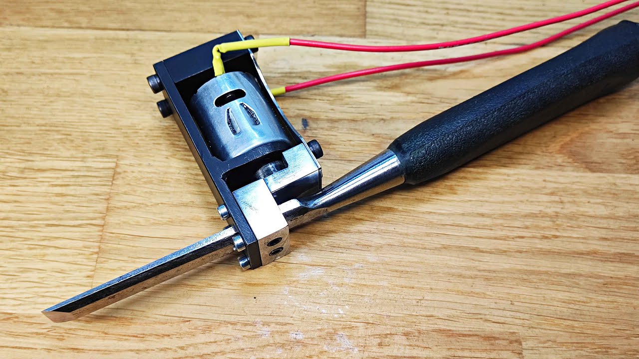 Installed a DC motor on a chisel - YouTube