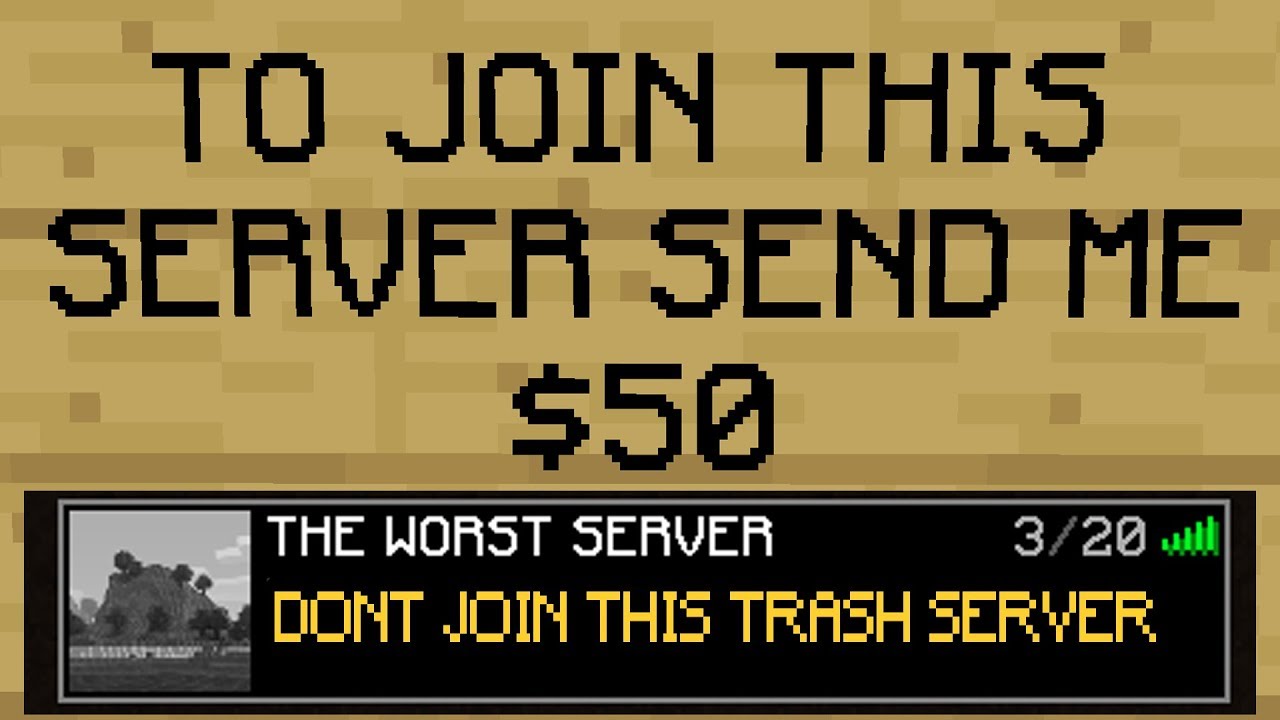 Joining THE WORST REVIEWED Minecraft Server (1 STAR) - YouTube