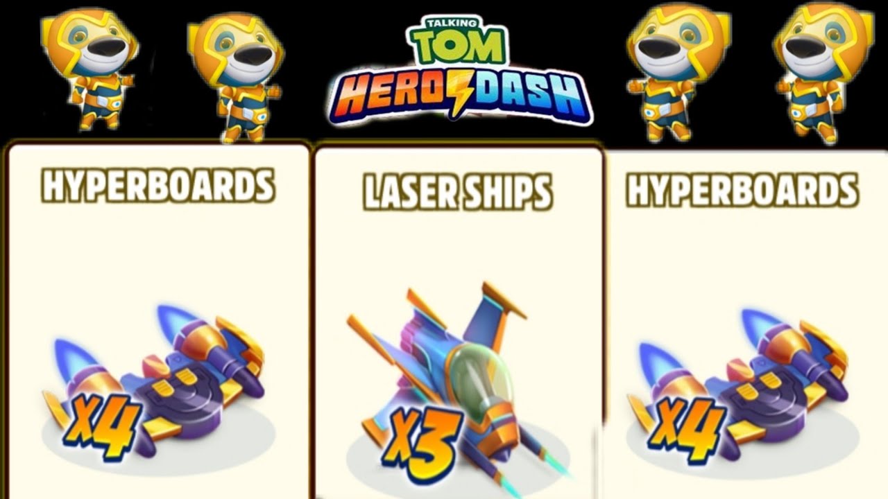 Talking Tom Hero Dash 8 HyperBoards & 3 Lazer Ships Talking tom Hero ...