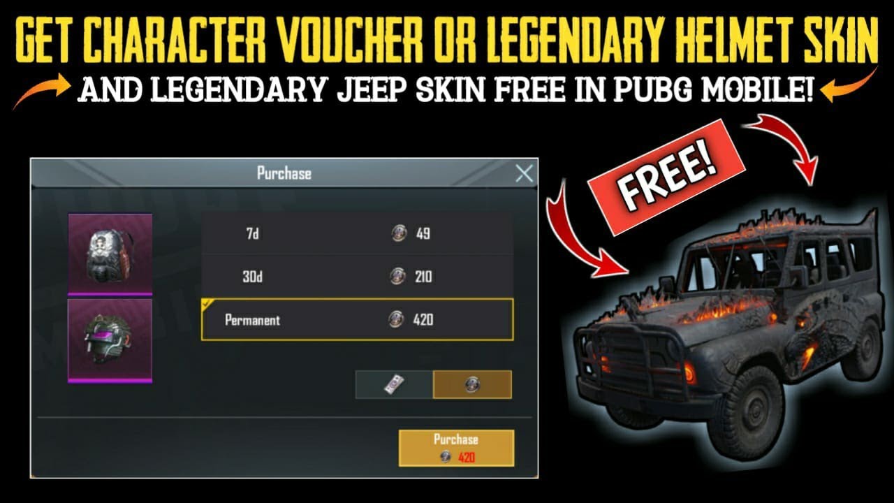 GET FREE CHARACTER VOUCHER+JEEP SKIN IN PUBG MOBILE!HOW TO GET ...