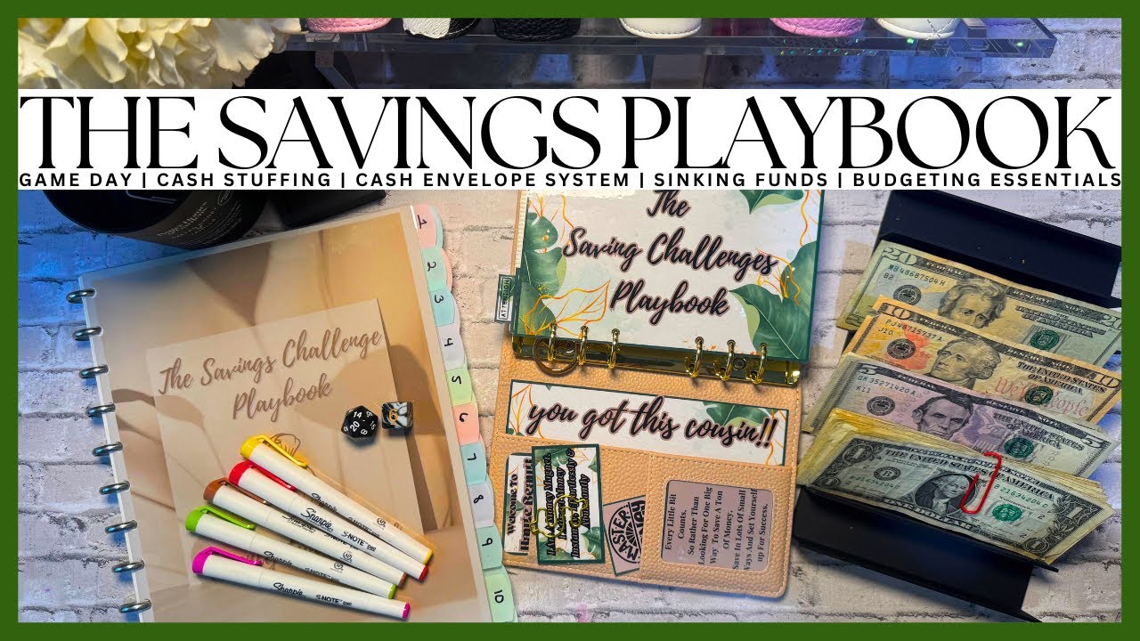 $200 CASH STUFFING GAME ON! 🕹️ STACKING CASH WITH MY SAVINGS PLAYBOOK 📘 ...