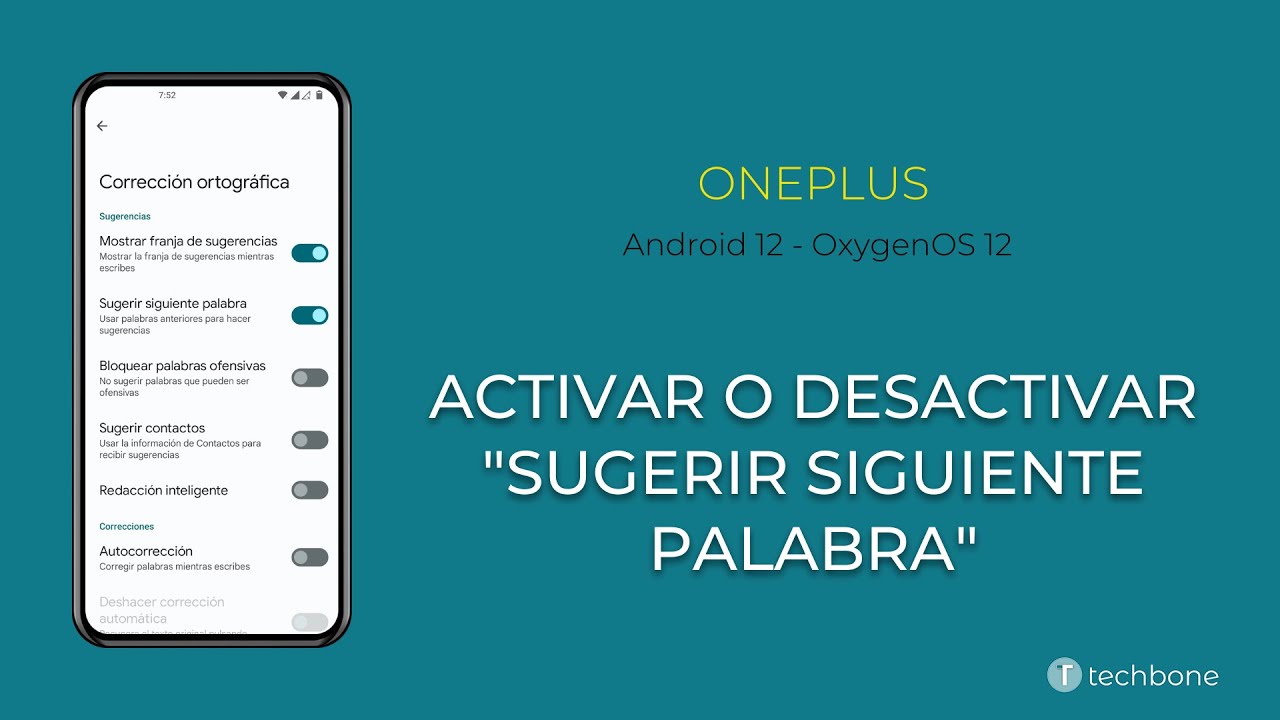 Activar o Desactivar "Sugerir Siguiente Palabra" - OnePlus [Android 12 ...