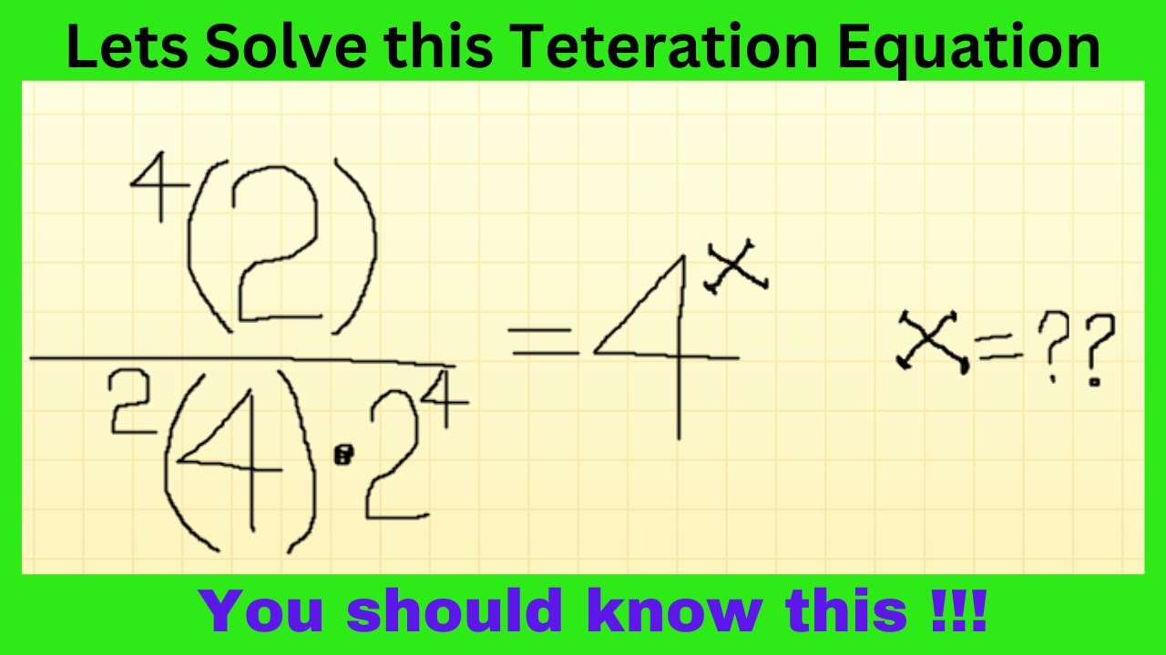 Solving Tetration equation - YouTube