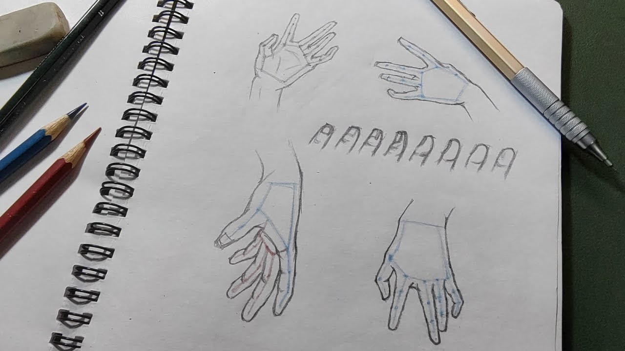 How to draw hands from different angles - YouTube