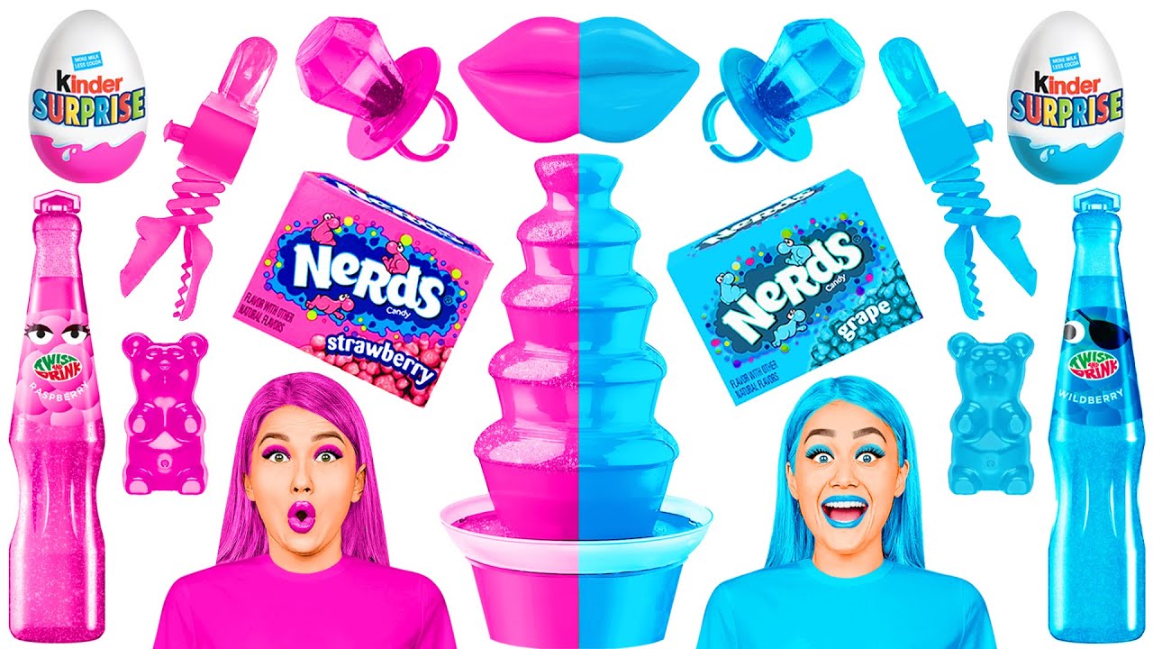 Pink Food vs Blue Food Color Challenge | Prank Wars by KaZaZa Challenge ...