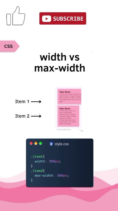 Width and max width property HTML CSS - YouTube