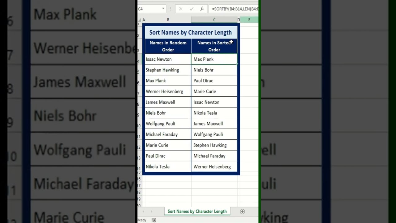 shorts Sort Names By Character Length In Excel YouTube shorts Sort Names By Character Length In Excel YouTube