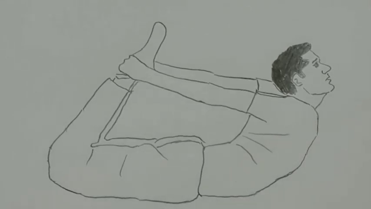 How To Draw Man Doing Yoga Dhanurasna Pose | Step By Step In Easy Way ...