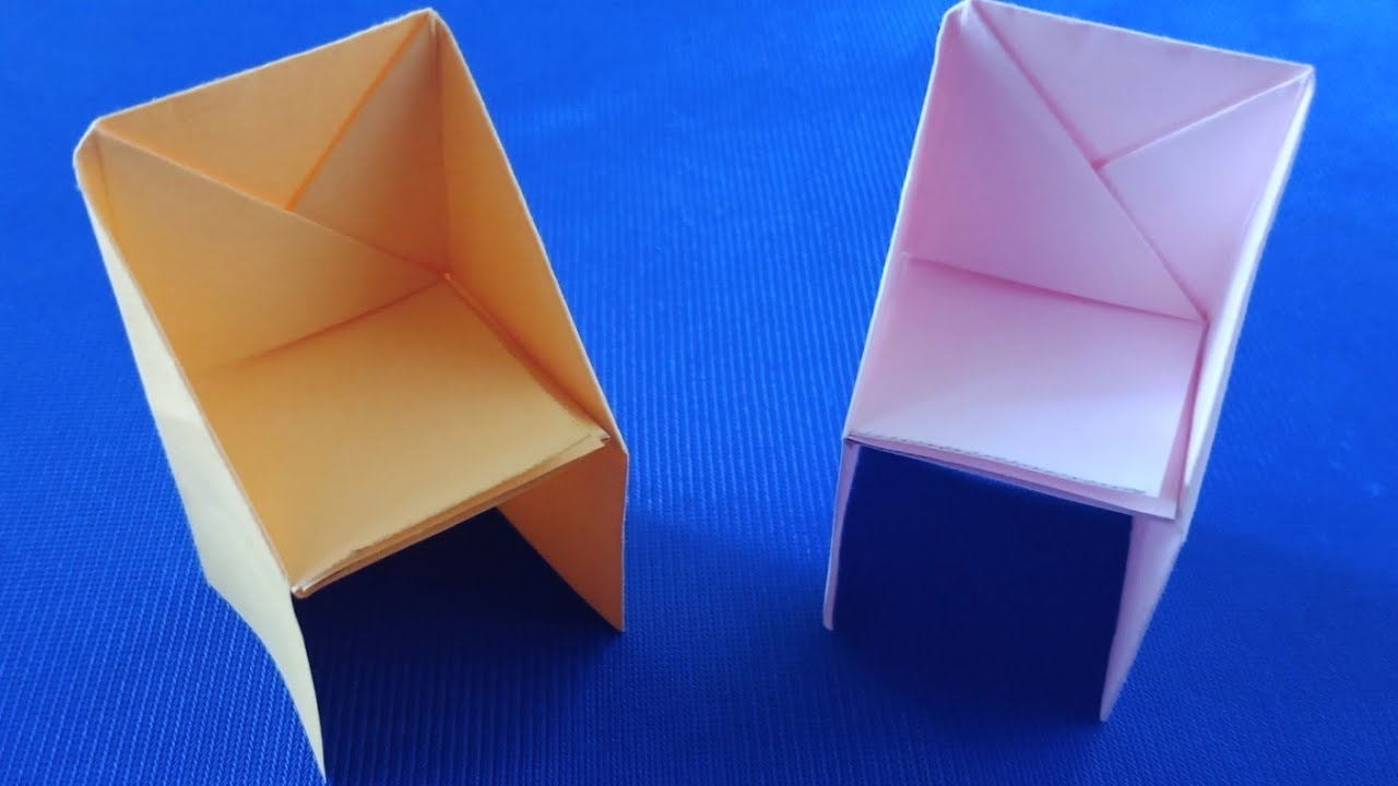 How to Make a Paper Chair - (Origami paper chair ) របៀបបត់កៅអីក្រដាស់ ...