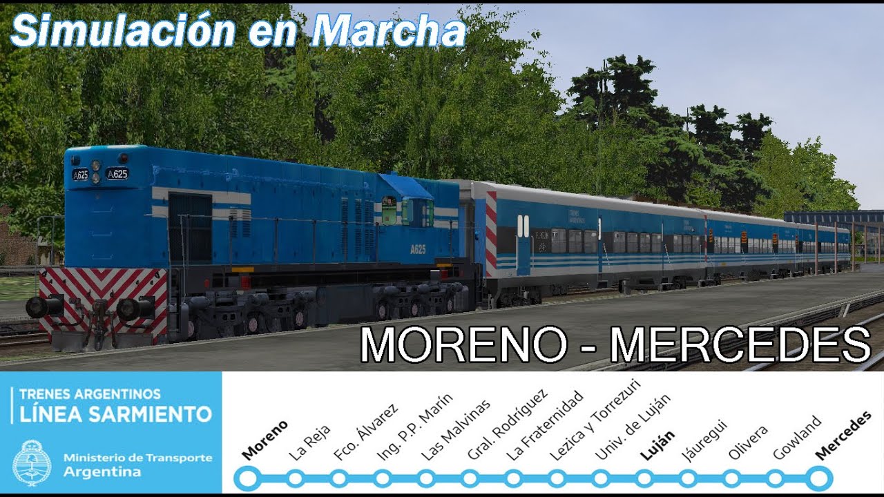 MORENO - MERCEDES | Servicio Diésel Completo Línea Sarmiento | MSTS & Open Rails #6 - YouTube